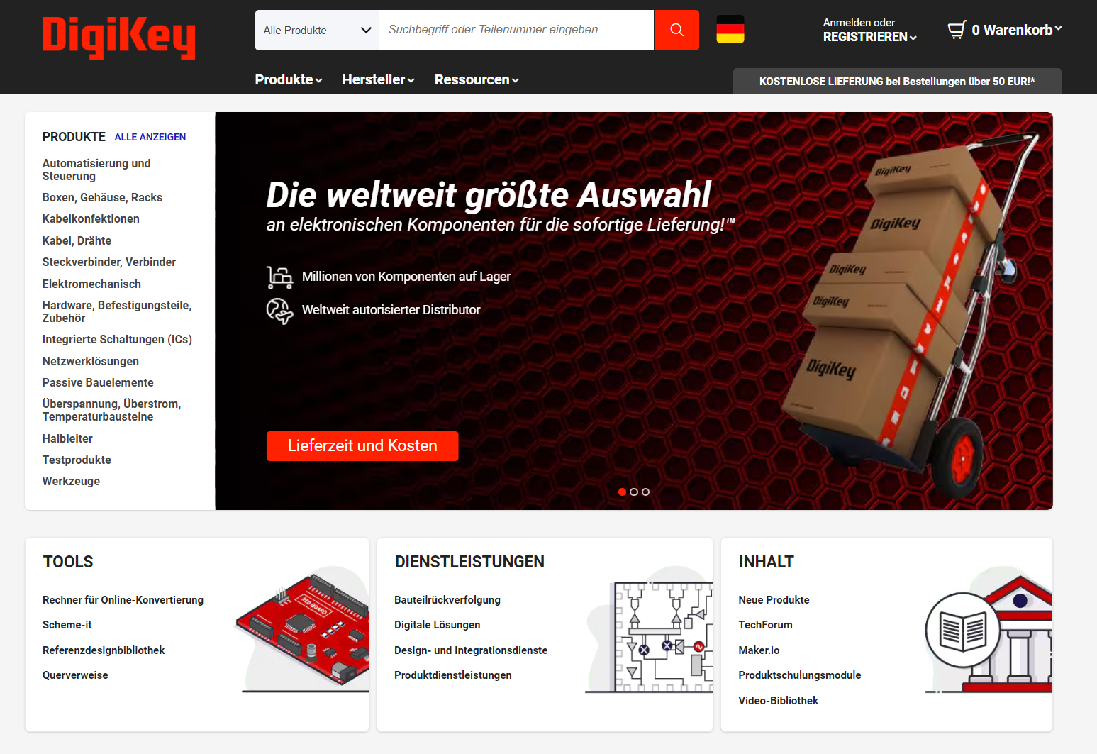 Katalogdistributoren für Elektronik-Bauteile